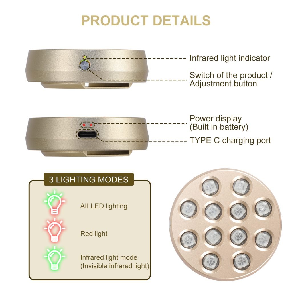 Ashine Handheld Round Red Light Therapy Device - Ashine LED Red Light ...